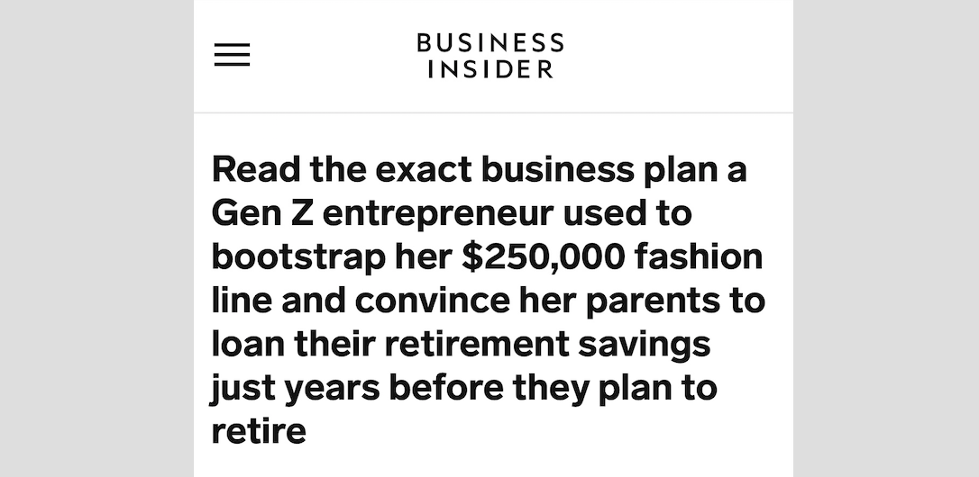 Business Insider: Read the Business Plan a Gen Z Entrepreneur Used ...